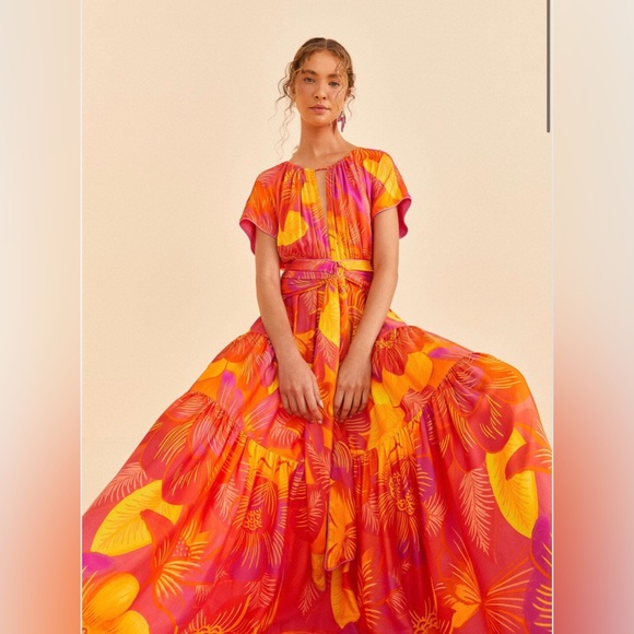 FARM Rio | Dresses | Farm Rio Summer Garden Ombre Lenzing Ecovero ...